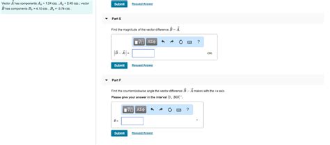 Solved Part A Constants Vector A Has Components A 1 24 Cm Chegg Com