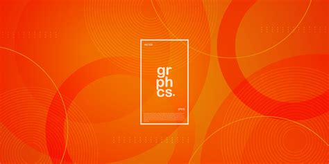 Abstract Background Circle Geometric Colorful Orange Gradient Pattern Concept On Trendy Color