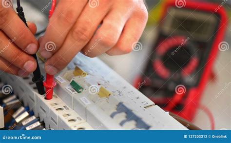 Electrician Testing An Electric Smart Panel Stock Footage Video Of Control Digital