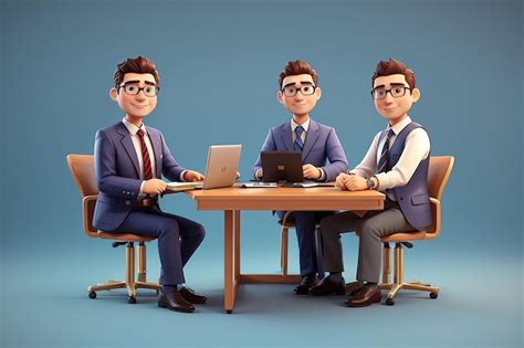 Premium Photo Businessman Is Presenting 3d Character Illustration