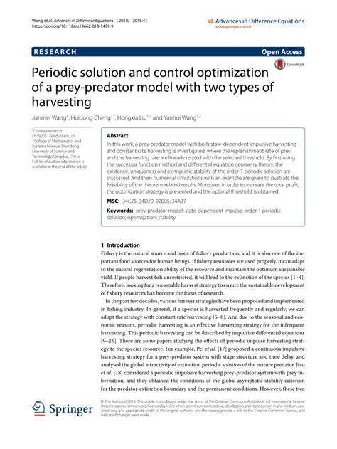 pdf periodic solution and control optimization of a prey predator