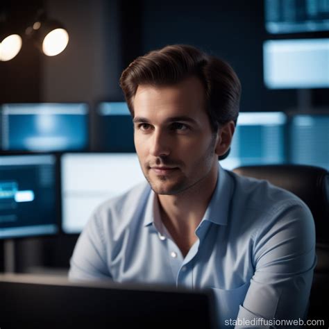 Obsessed Software Developer And Stock Market Stable Diffusion Online