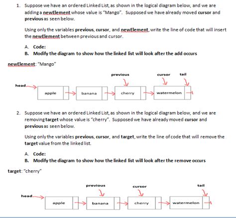 solved 1 suppose we have an ordered linked list as shown