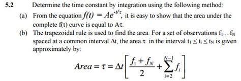 Solved Determine The Time Constant By Integration Using The