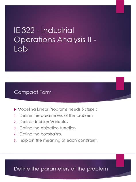 Ie 322 Lab 3 Compact Form Using Data Pdf Parameter Computer