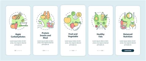 Premium Vector Right Food For Exercises Onboarding Mobile App Screen