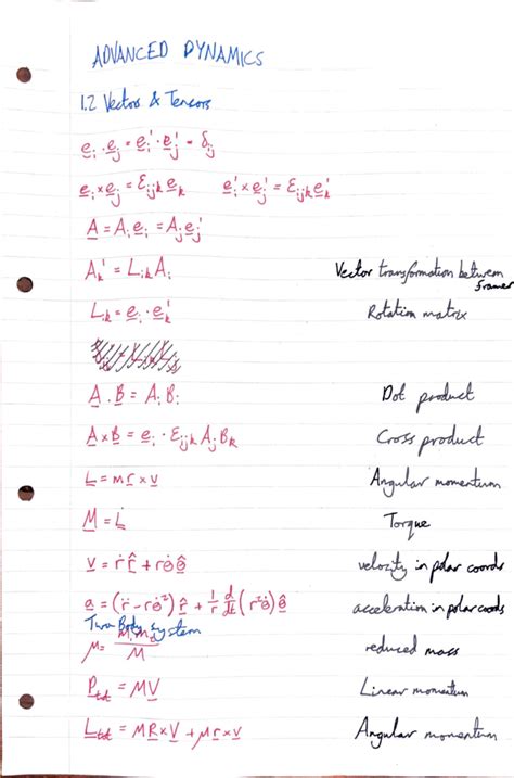 Advanced Dynamics Cheat Sheet Y2 R T S Ar Studocu