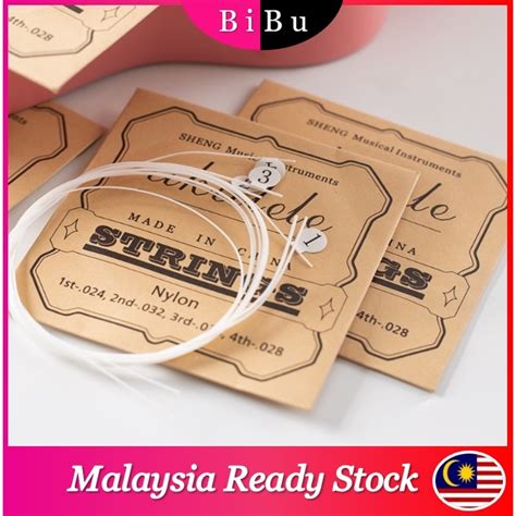 Ukulele Strings 4pcsset White Nylon Replacement Part For 21 23 26 Inch Stringed Instrument