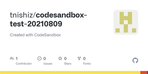 github tnishiz codesandbox test 20210809 created with codesandbox