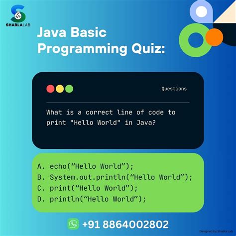 Shabla Lab On Linkedin Javabasics Programmingquiz Javafundamentals