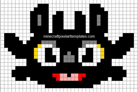 Minecraft Pixel Art Templates Toothless How To Train Your Dragon