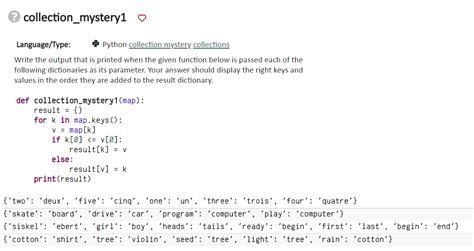 Solved Languagetype ت Python Collection Mystery