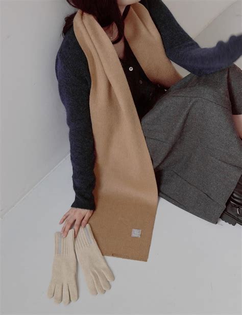 [포멜카멜레] 카멜 브라운 캐시미어 양면 머플러 Fjw1f3mf002s3 감도 깊은 취향 셀렉트샵 29cm