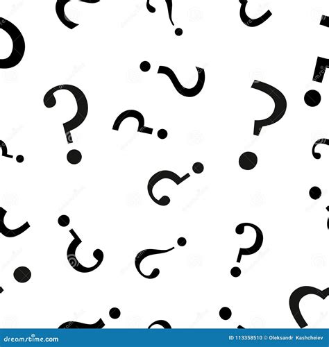 Question Mark Seamless Pattern Vector Seamless Pattern With Question Marks Monochrome Hipster