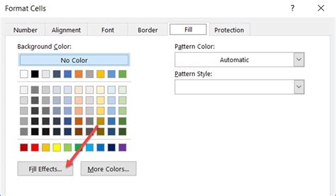 How To Select Cell Background Fill Effects ExcelNotes