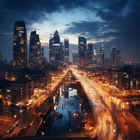 Cityscape With Motion Blur Premium Ai Generated Image