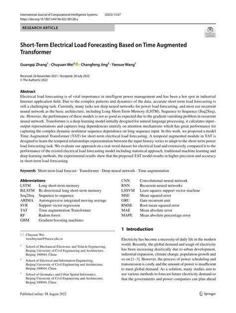 Pdf Short Term Electrical Load Forecasting Based On Time Augmented
