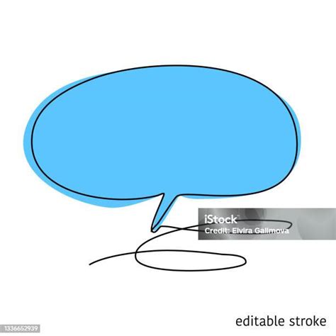 편집 가능한 스트로크가 있는 연속 선 도면의 음성 버블입니다 스케치 토크 개념 간단한 아트웍 을 간략하게 설명합니다 벡터 일러스트레이션 0명에 대한 스톡 벡터 아트 및 기타