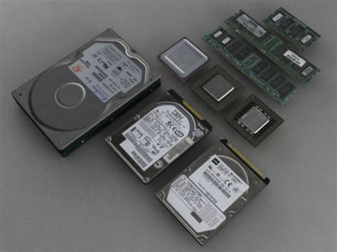 3d Old Computer Components Model