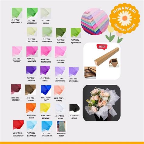 Jual Hima 5 Lembar Fl17 Tisu Kertas Tissue Buket Kertas Tissue Flower Wrapping Paper