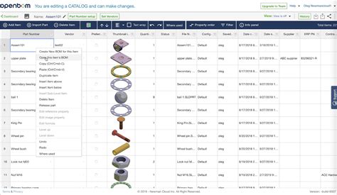 Heads Up New Bom And Catalog User Creation And Navigation Experience