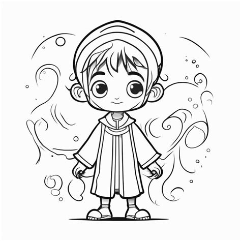 Premium Photo Cartoon Character For Colouring Book Illustration