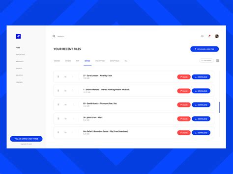 File Upload Manager Dashboard By Mediv0 On Dribbble