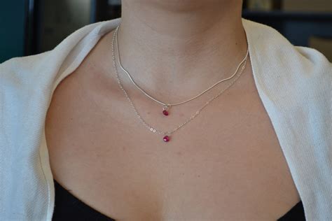 Genuine Ruby Faceted Briolette Necklace Or Pendant You Etsy