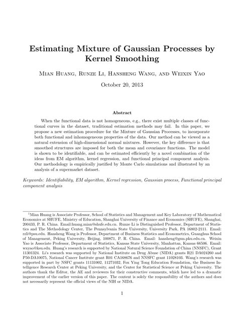 pdf estimating mixture of gaussian processes by kernel smoothing