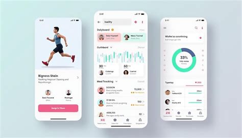 Health Fitness Tracker UI Mockup Premium AI Generated Image