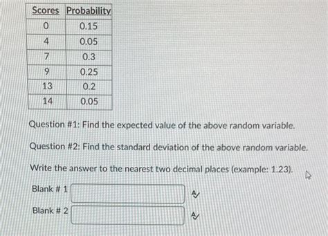 Solved Question 1 Find The Expected Value Of The Above