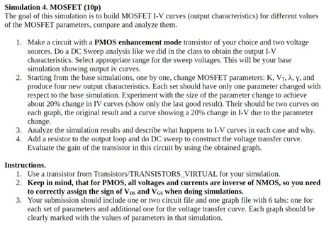 Of The Mosfet Parameters Compare And Analyze Them