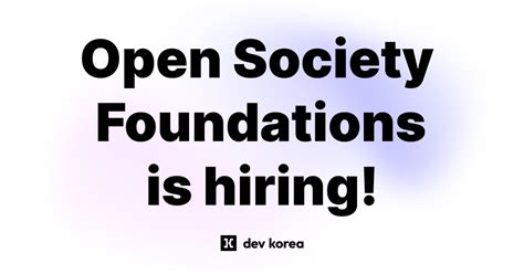 Open Society Foundations Dev Korea