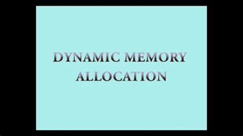 Part 75 C Programming Tutorial Dynamic Memory Allocation Youtube