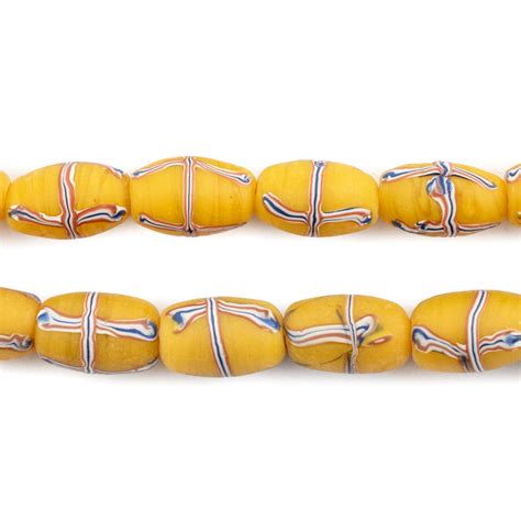 Yellow Mini Java French Cross Beads — The Bead Chest