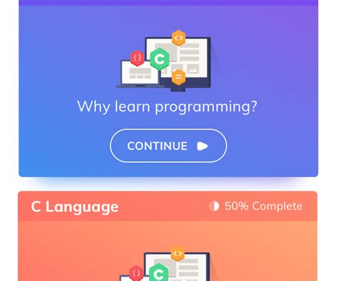 programming hub home screen ui by procreator global ui ux design