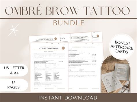 Ombre Tattoo Consent Form Ombre Brow Consent Form Pmu Etsy