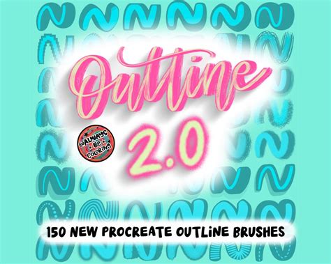 150 Procreate Outline Lettering Brushes Including Texture Brushes Patterns And Decorative Brushes