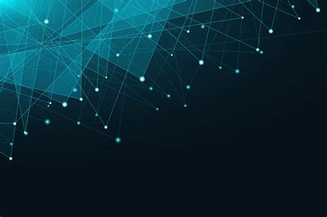 추상적인 기하학적 배경입니다 블루 빛 어두운 배경에 삼각형 연결 총 웹입니다 위에서 볼 수 있습니다 큰 데이터입니다 현대 다각형 디자인입니다 벡터 일러스트입니다 Eps 10