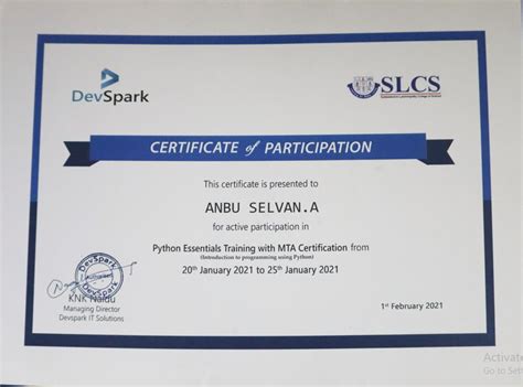 I Have Completed The Python Essentials Training With Mta Certification