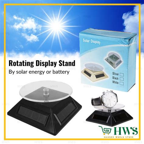 Hws 360° Solar Display Standsolar Powered Rotating Display Stand Turntablejewellery Organizer