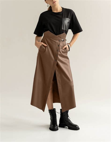 Спідниця на запах з екошкіри 7 11 Seven Eleven Se21skbrassicaltrbr Kapsula