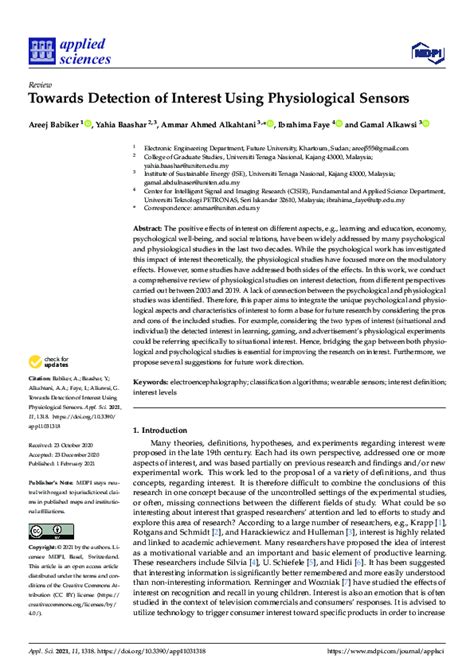 Pdf Towards Detection Of Interest Using Physiological Sensors