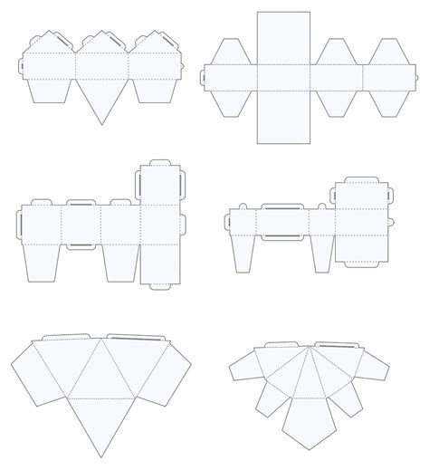 Premium Vector Editable Collection Foldable Box Die Cut Cube Template Blueprint Layout With