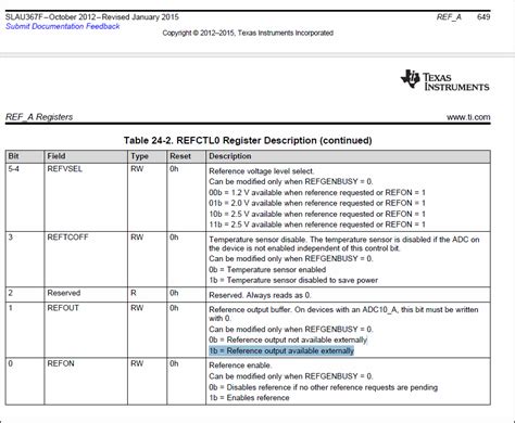 Vref As Output On MSP FR MSP Low Power Microcontroller Forum MSP Low Power