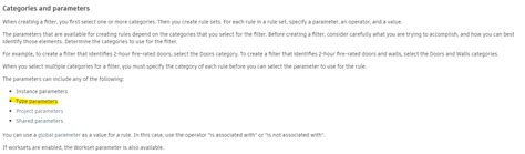 making parameters available as filter rules autodesk community