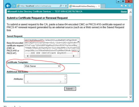 Ad Certificate Services The Combobox To Select Template Is With