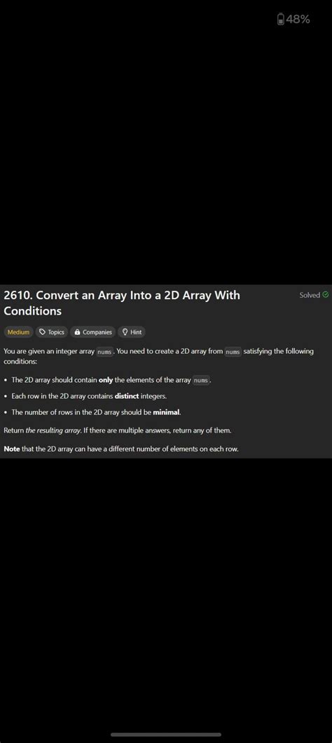 Singaravel Veeramani On Linkedin 100 Days Of Leetcode Challenge Day 34 Convert An Array Into