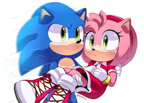 Pin By Anyou On Sth Sonamy Sonic And Amy Sonic Fan Art Sonic Funny