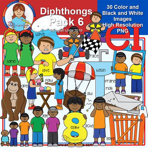 Clip Art Diphthongs Pack 6 Long A Sound Made By Teachers